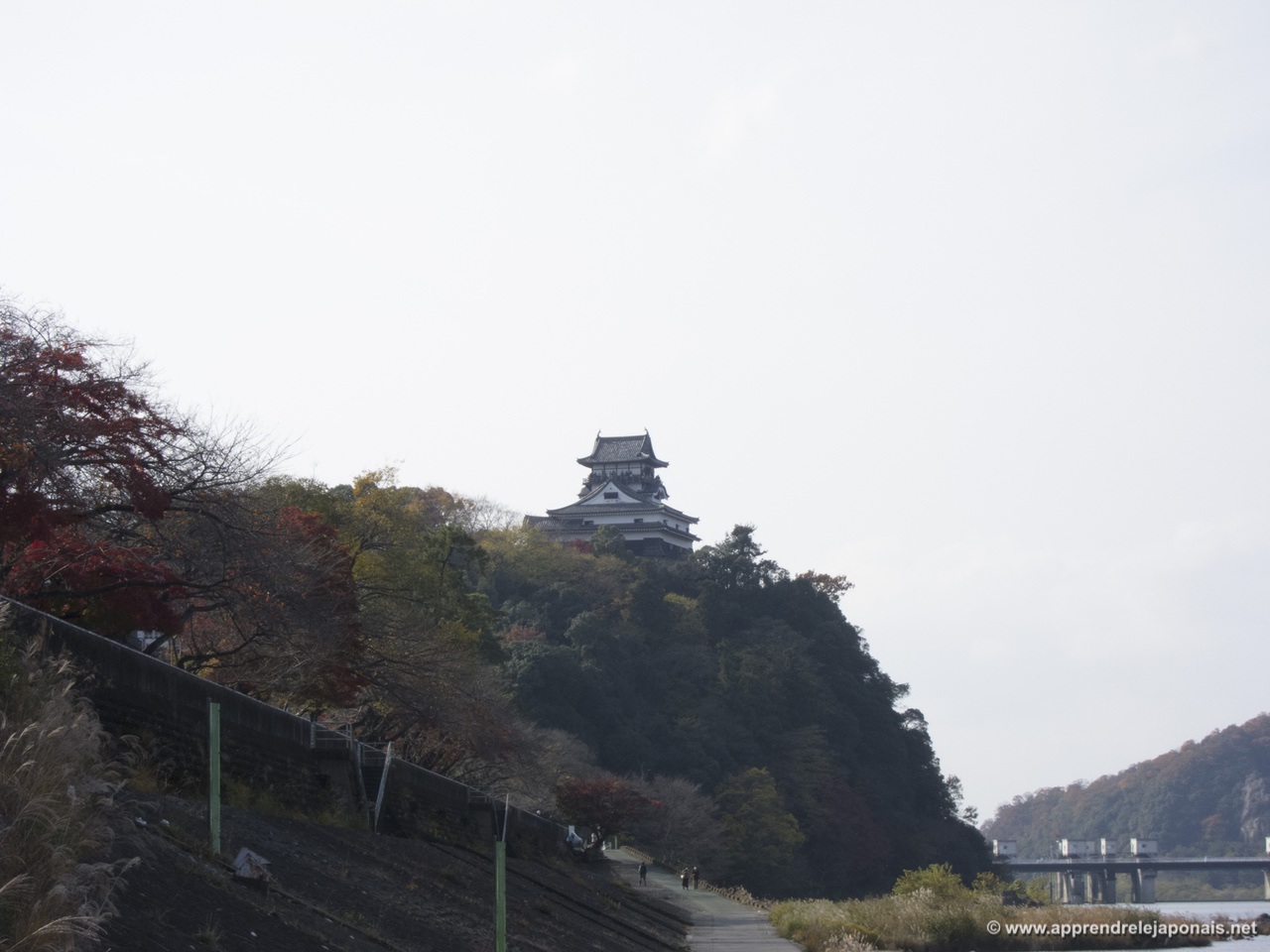 Le chateau de Gifu vu de loin